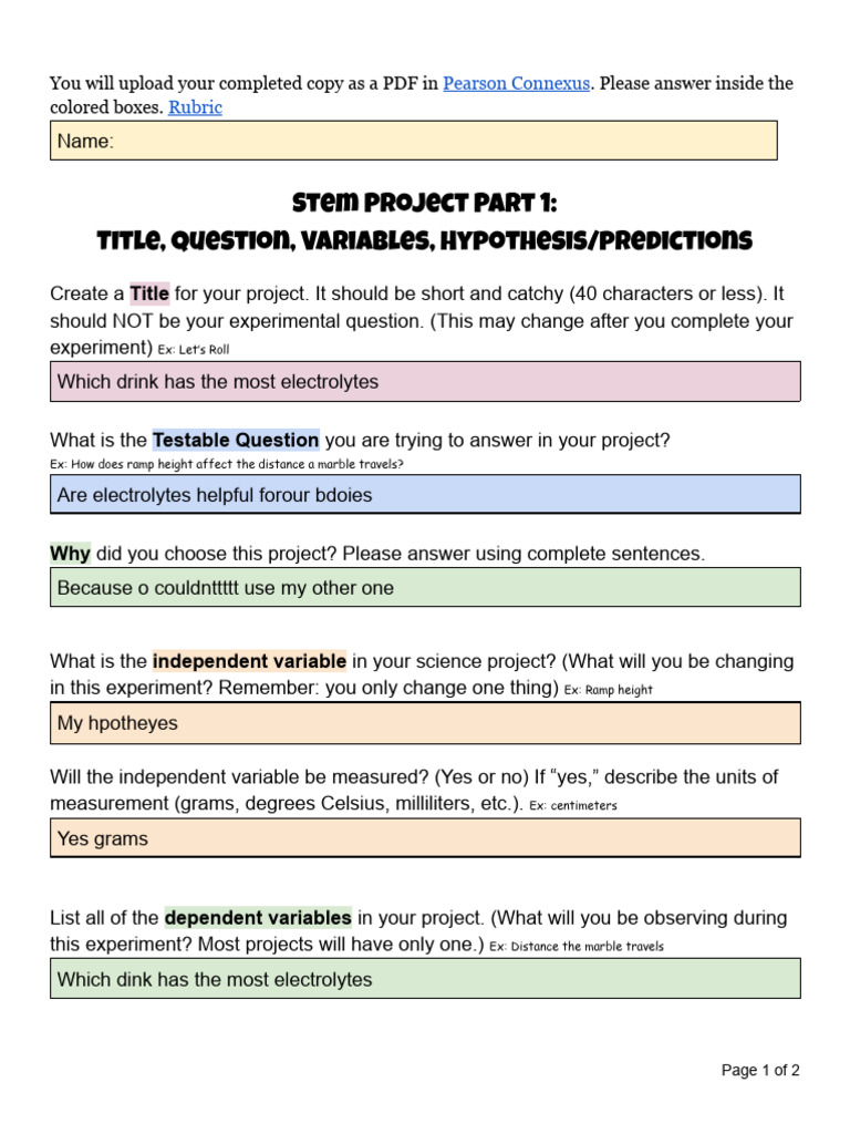 Copy of OC STEM Project Part 1 | PDF | Experiment | Hypothesis
