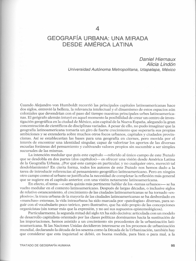 Hernaux y Lindón Geografia Urbana Una Mirada Desde Americ | PDF