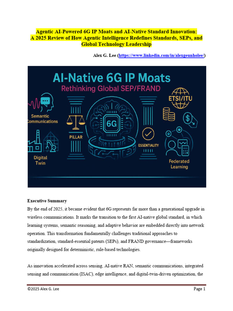Agentic AI-Powered 6G IP Moats and AI-Native Standard Innovation | PDF ...