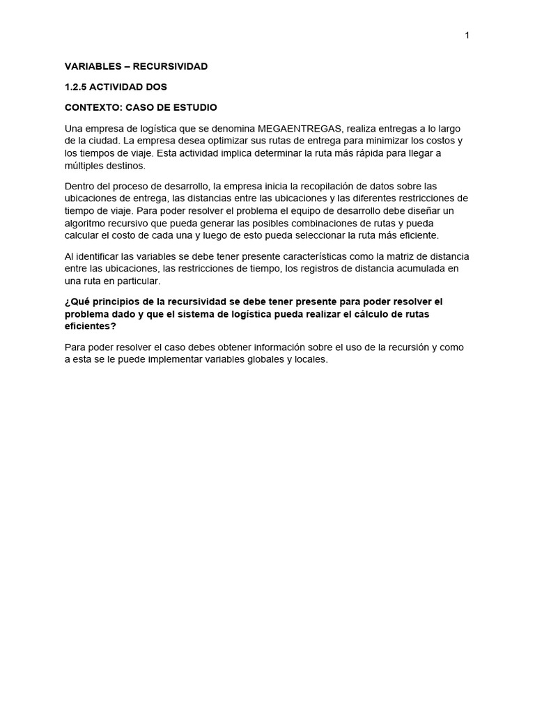 Variables - Recursividad | PDF | Algoritmos | Función (Matemáticas)