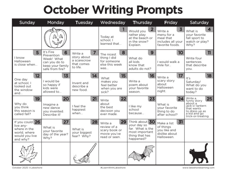 Oct Writing Prompts 25 | PDF