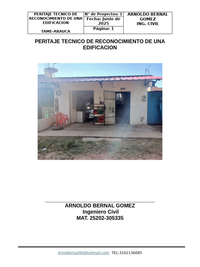Informe de Peritaje Tecnico Estructural | PDF | Fundación (Ingeniería ...
