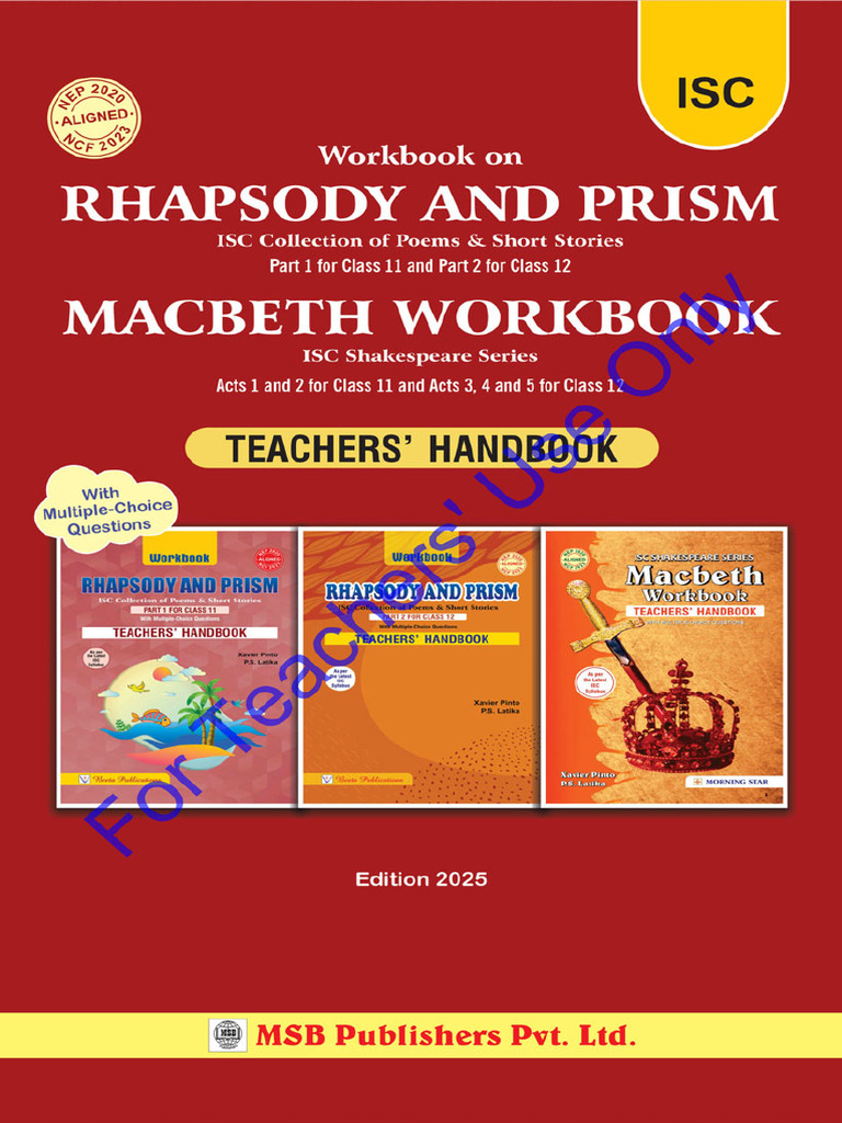 Teachers Handbook Rhapsody and Prism Part 1 and 2 With MACBETH FINAL | PDF