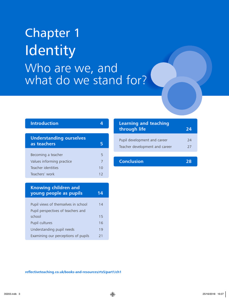 (Pollard Et Al) Reflective Teaching in Schools - Chapter 1 Identity ...