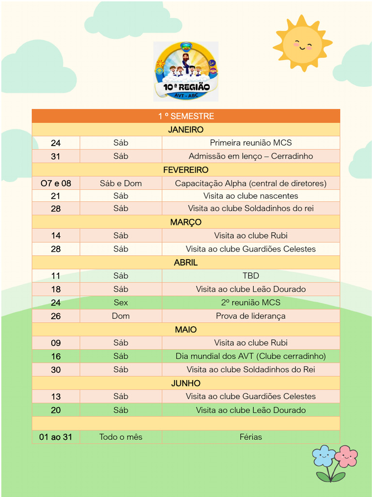 Calendário AVT 2026 | PDF
