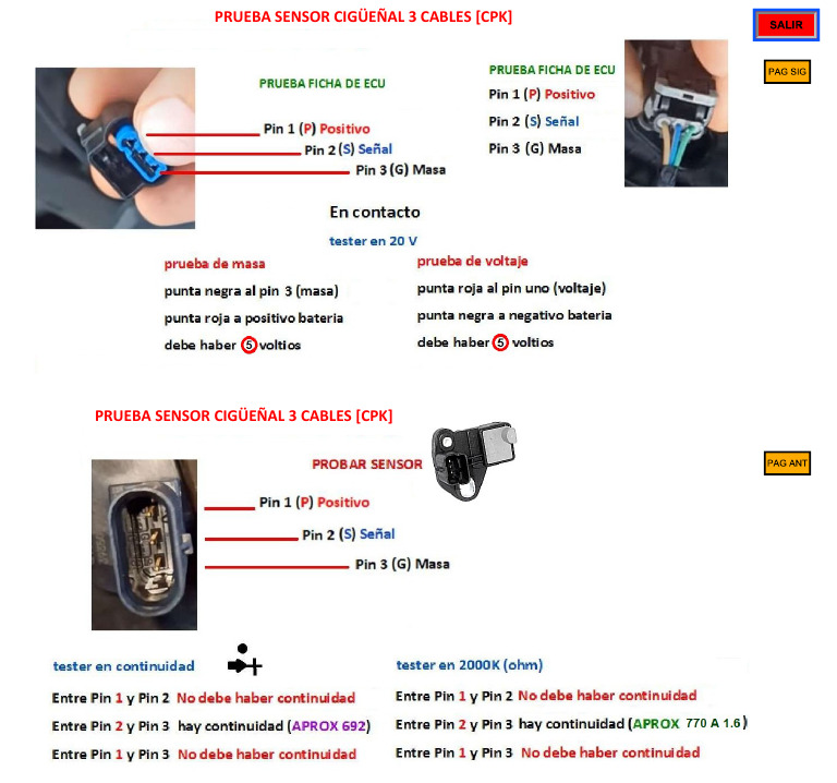 Probar Sensor de Cigüeñal (Cpk) 3 Cables | PDF