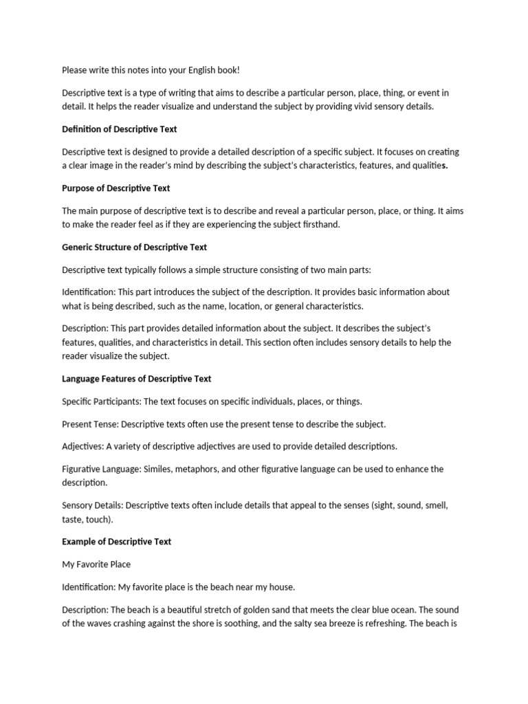 Descriptive Text | PDF