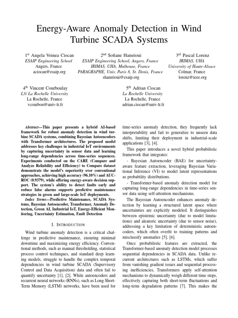 Energy Aware Anomaly Detection in Wind Turbine SCADA Systems3 | PDF ...