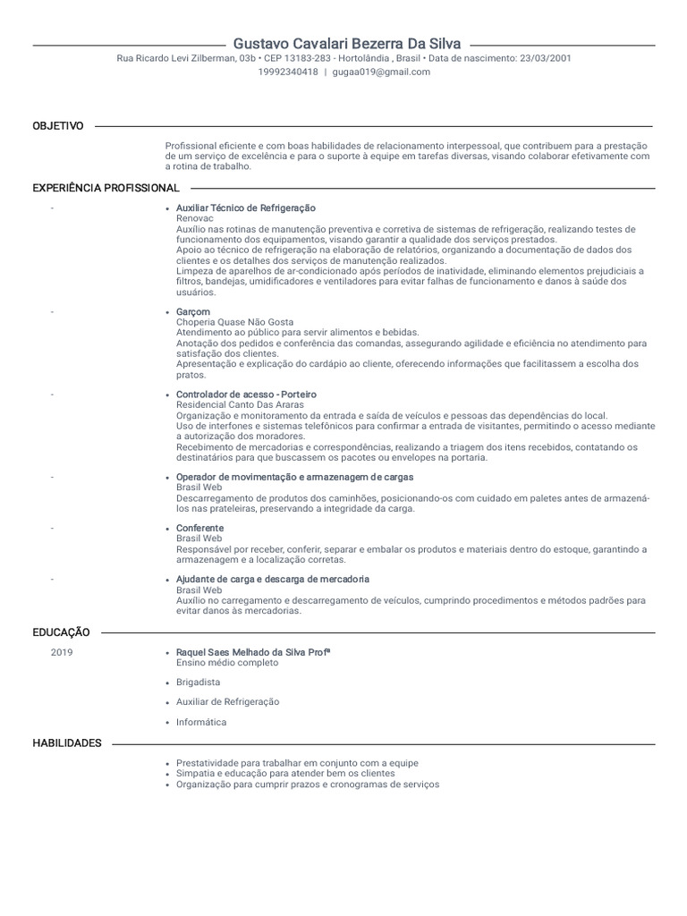 CURRÍCULO ATUALIZADO | PDF | Brasil