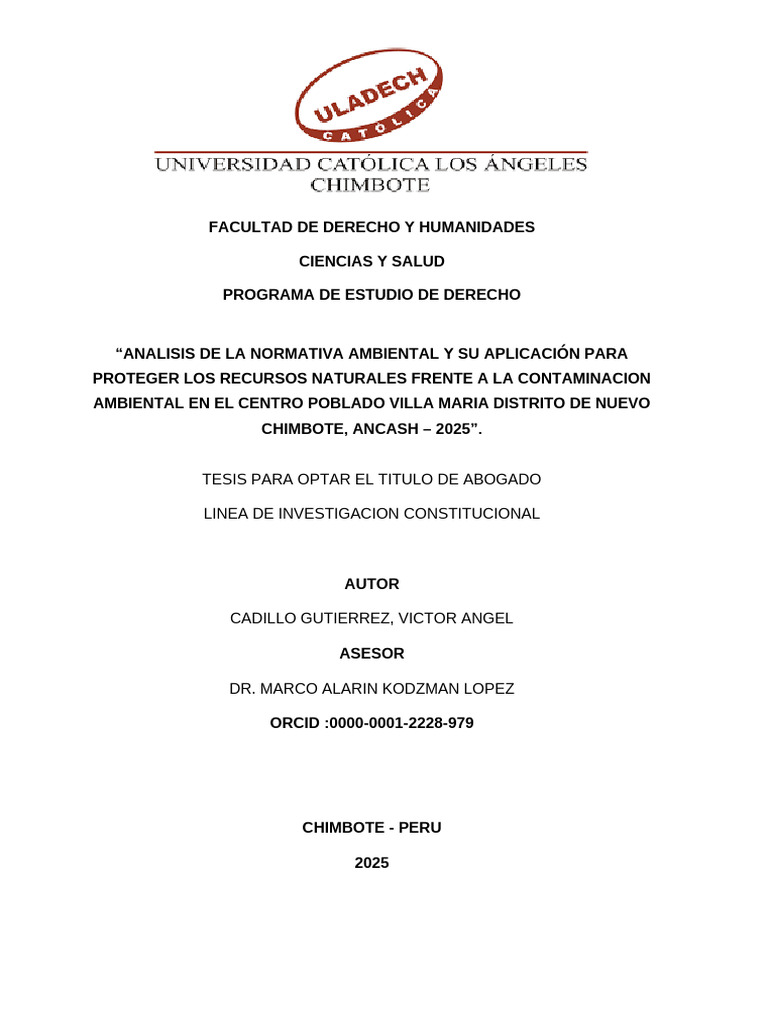 Tesis Proyecto Cadillo - 002 | PDF | Sustentabilidad | Entorno natural