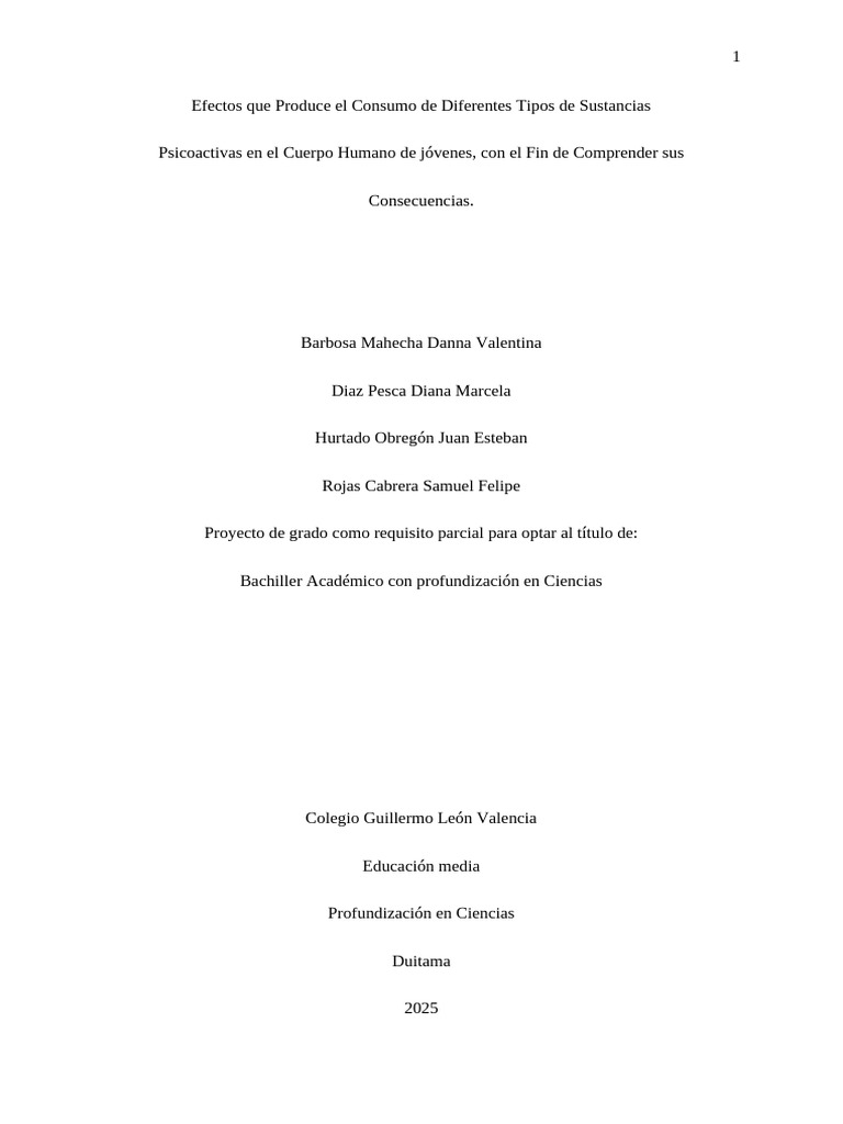 Proyecto de Grado Hamsterville | PDF | Cannabis (Droga) | Drogas