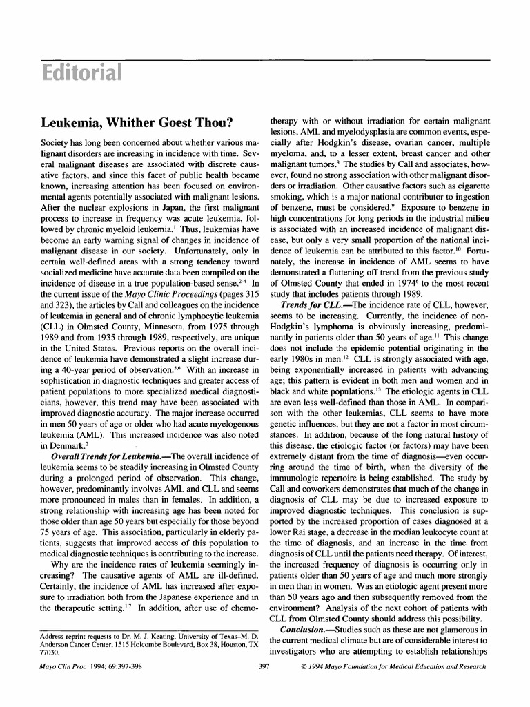 Leukemia, Whither Goest Thou JMCP | PDF | Leukemia | Oncology