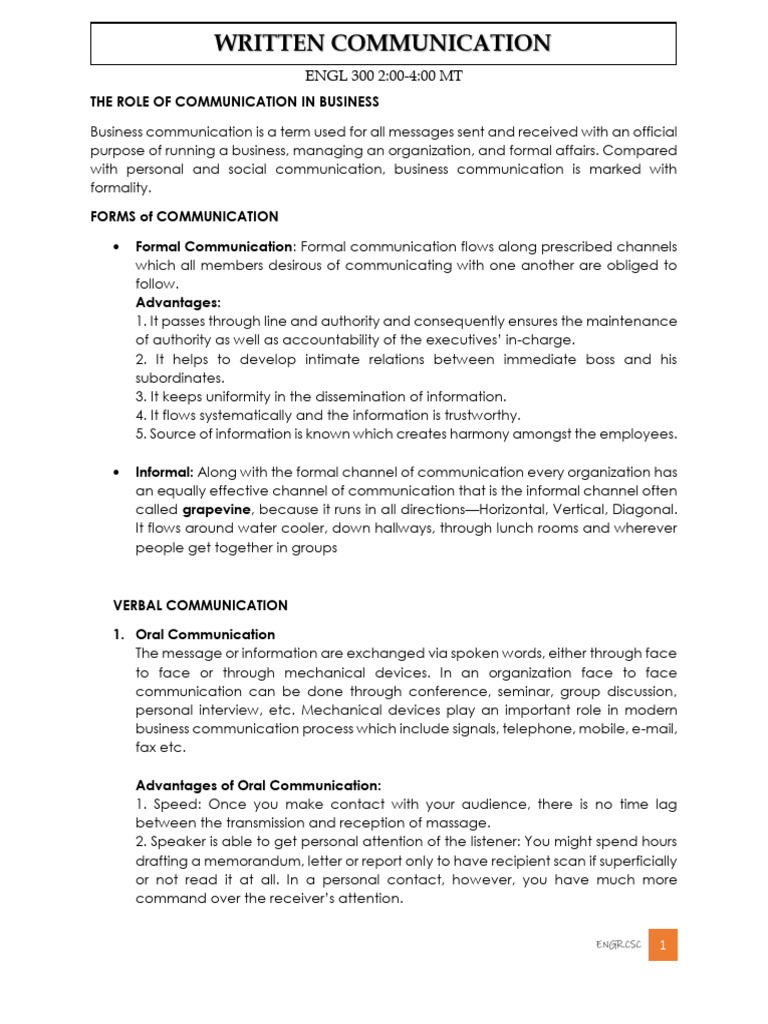 Written Communication | PDF | Communication | Résumé