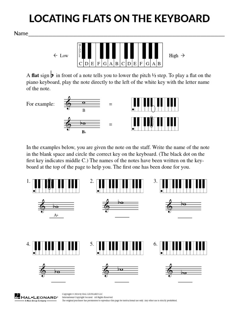 Locating Flats and Sharps On The Keyboard | PDF | Musicology | Musical ...
