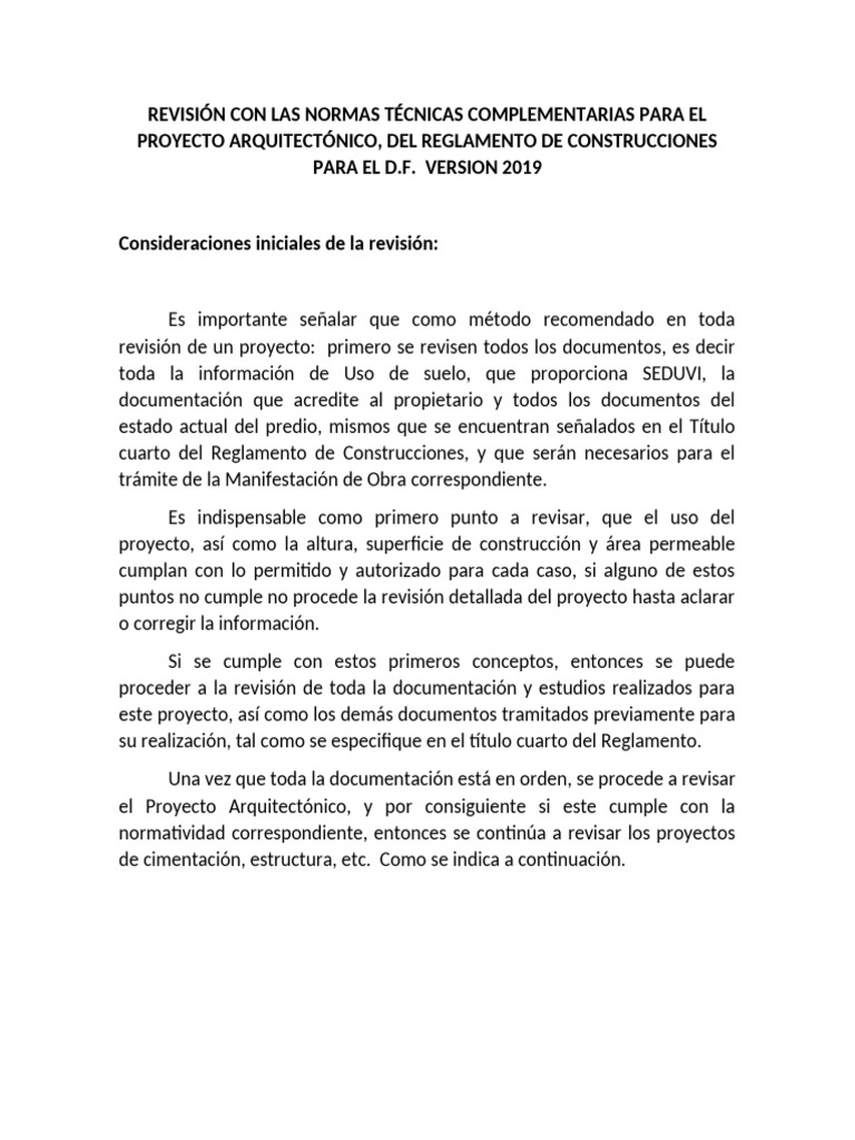 3 Guía de Revisión Con Norma Técnica de Proyecto Arquitectónico | PDF