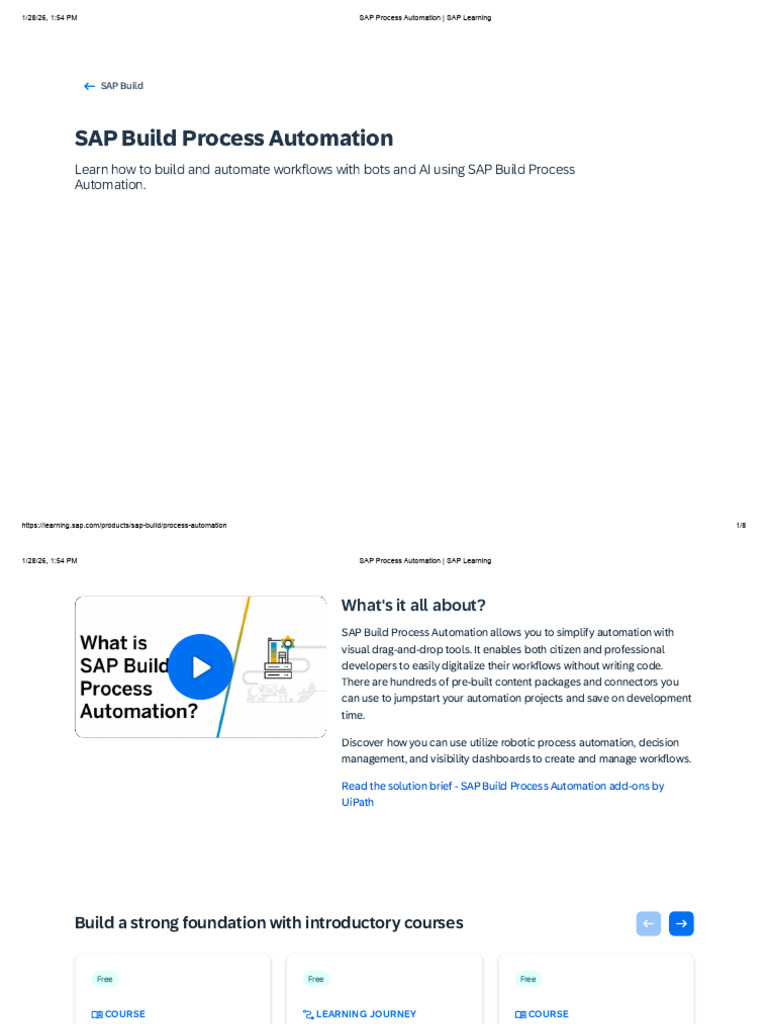SAP Process Automation - SAP Learning | PDF | Automation | Computing