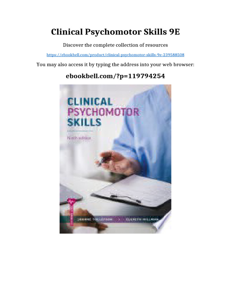 Clinical Psychomotor Skills 9e available all format | PDF | Supply Chain