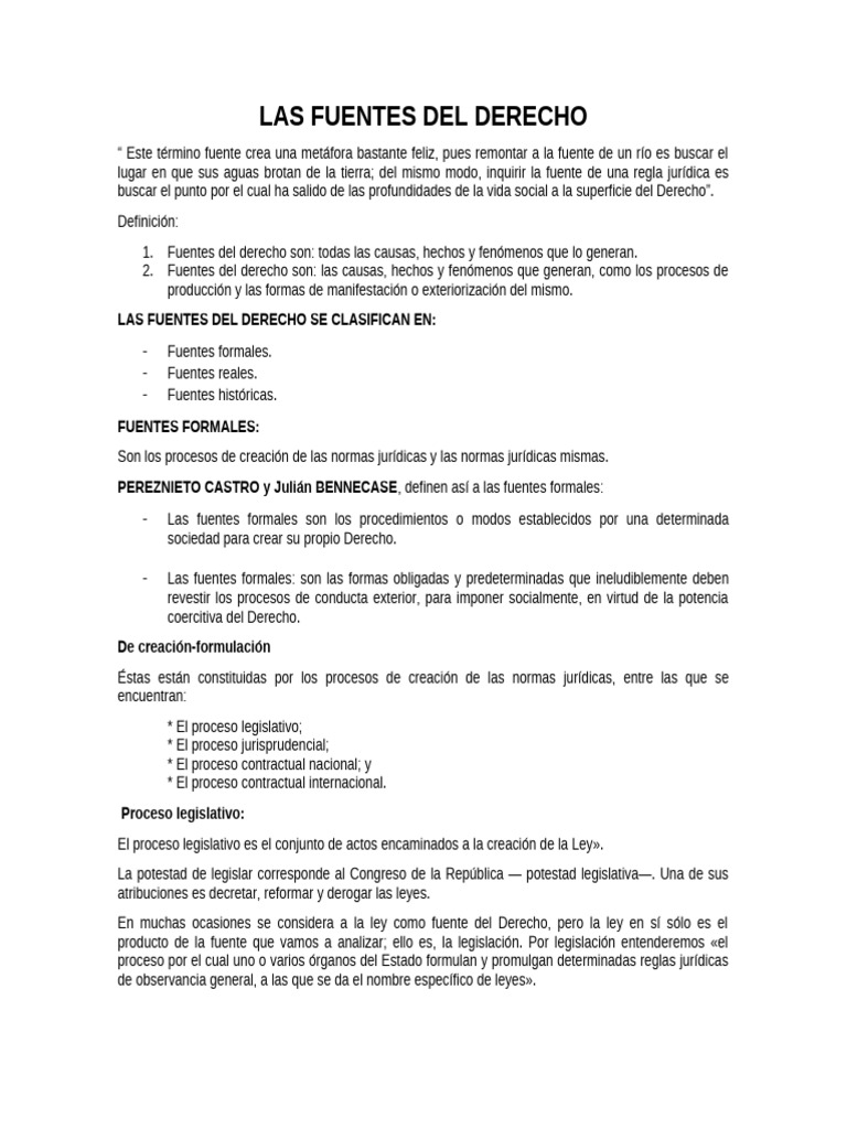 Las Fuentes Del Derecho | PDF | Veto | Fuentes del derecho