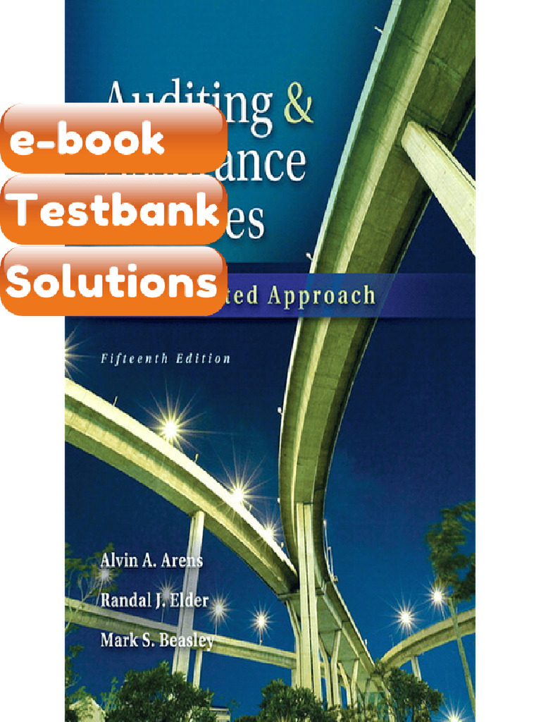 Testbank Auditing and Assurance Services 15th Edition Alvin a Arens ...