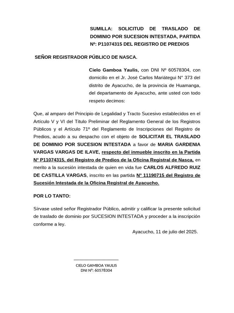 Traslacion de Domicio Sergio | PDF | Documentos legales | Justicia