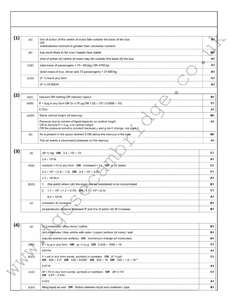Physics Forces & Pressure MS 2 | PDF