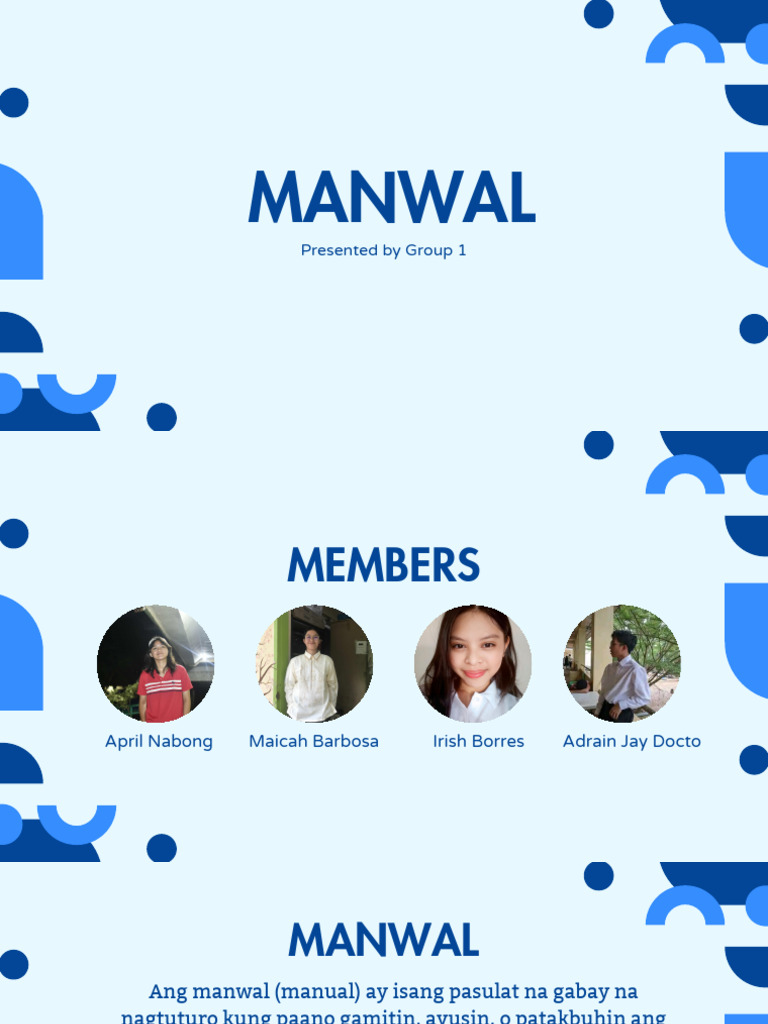 Manwal Group 1 1 | PDF