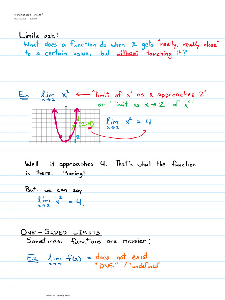 1 Introduction to Limits (FINAL) | PDF