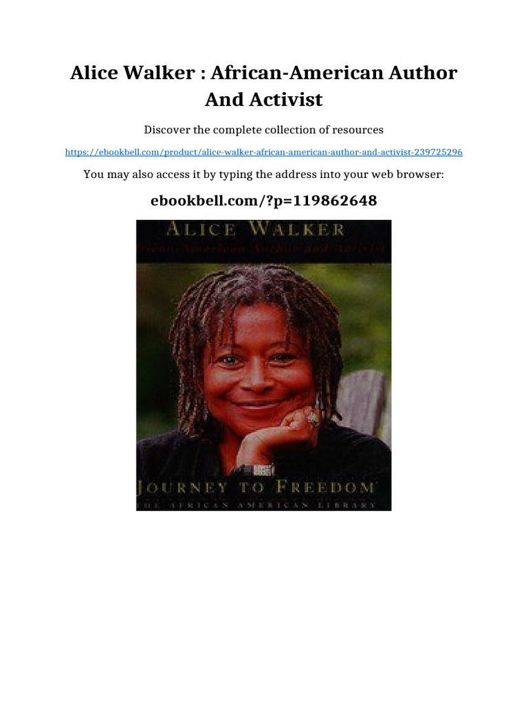 Alice Walker : African-American author and activist Full Chapters ...