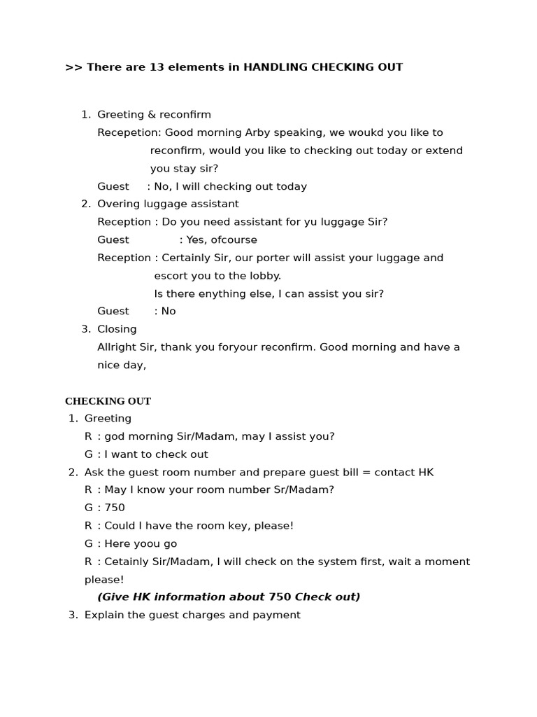 Checking Out | PDF