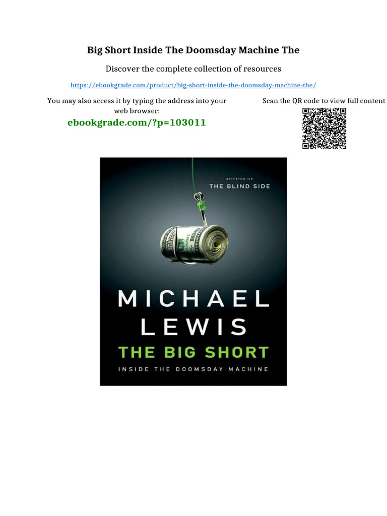 Big Short Inside The Doomsday Machine The Latest PDF 2025 | PDF ...