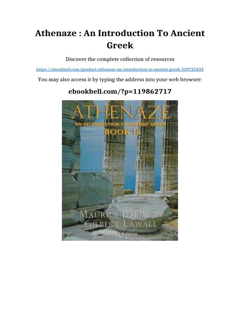Athenaze: An Introduction To Ancient Greek Full Access | PDF | Life ...