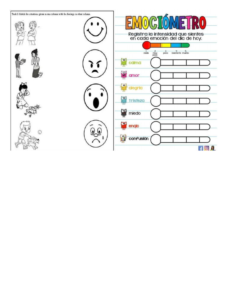 Hoja de Trabajo de Las Emociones | PDF