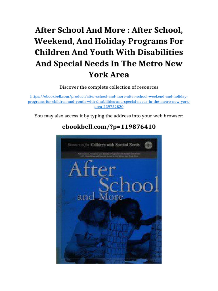 After school and more : after school, weekend, and holiday programs for ...