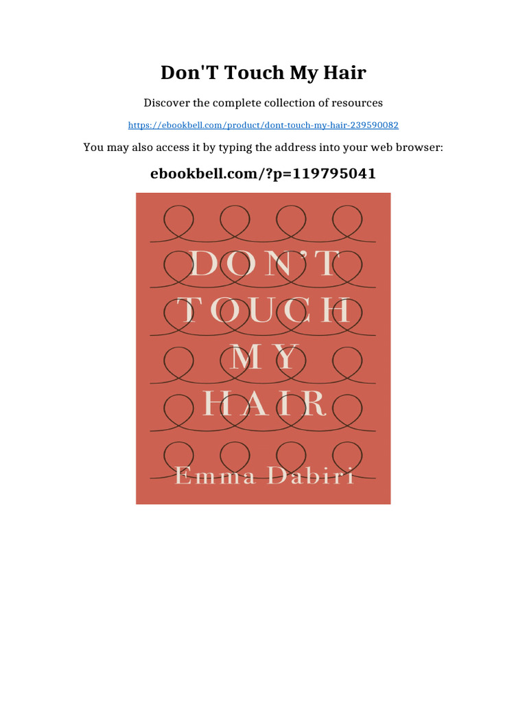 Don't Touch My Hair Available Full Chapters | PDF | Typography | Aesthetics