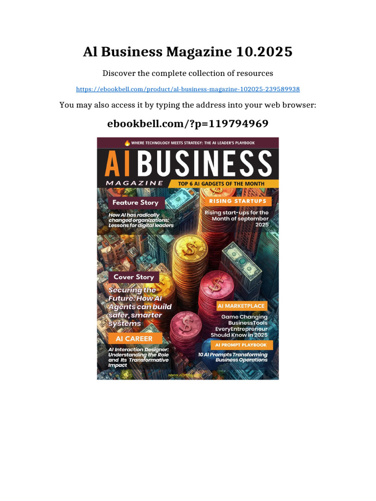 Al Business Magazine 10.2025 Download Full Chapters | PDF ...