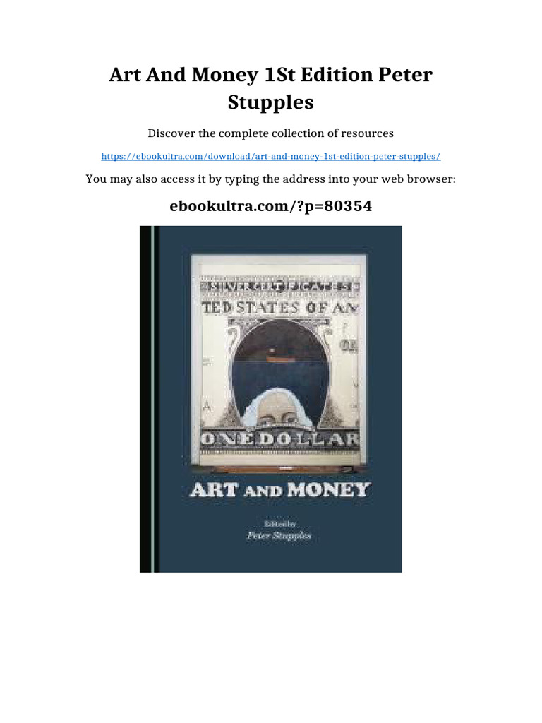 Art and Money 1st Edition Peter Stupples Full | PDF