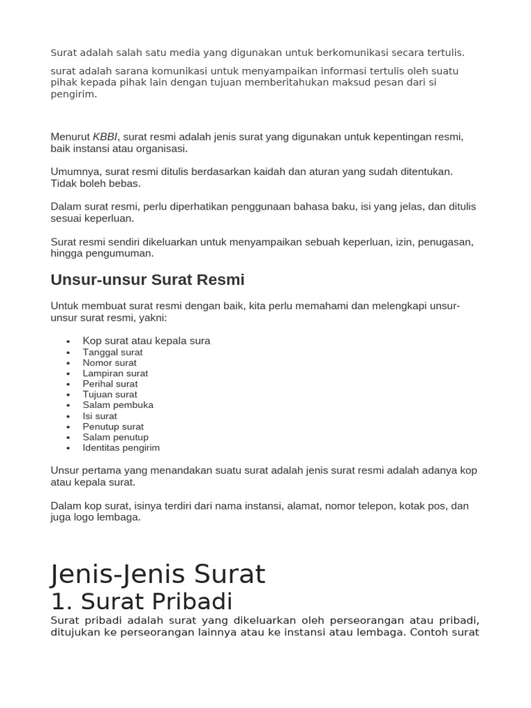 Surat Adalah Salah Satu Media Yang Digunakan Untuk Berkomunikasi Secara ...