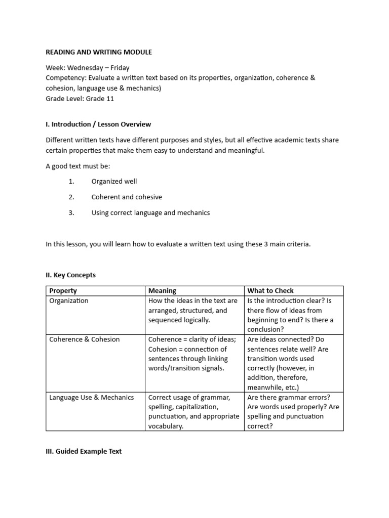 Reading and Writing Module Grade 11 | PDF | Human Communication ...