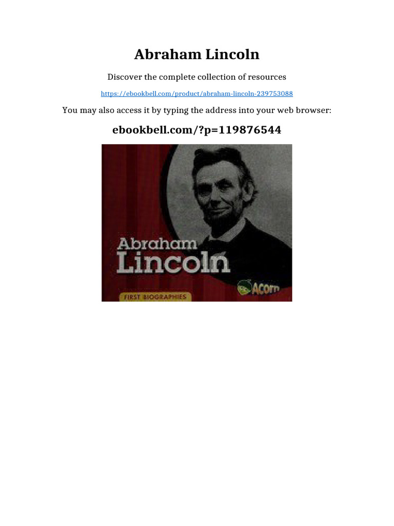 Abraham Lincoln available instanly | PDF | Intellectual Property