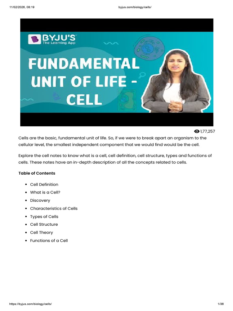 cell notes | PDF | Cell (Biology) | Prokaryote