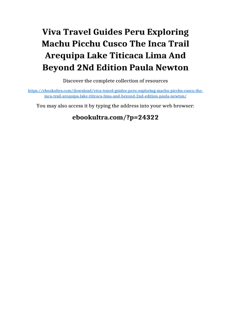 VIVA Travel Guides Peru Exploring Machu Picchu Cusco The Inca Trail ...