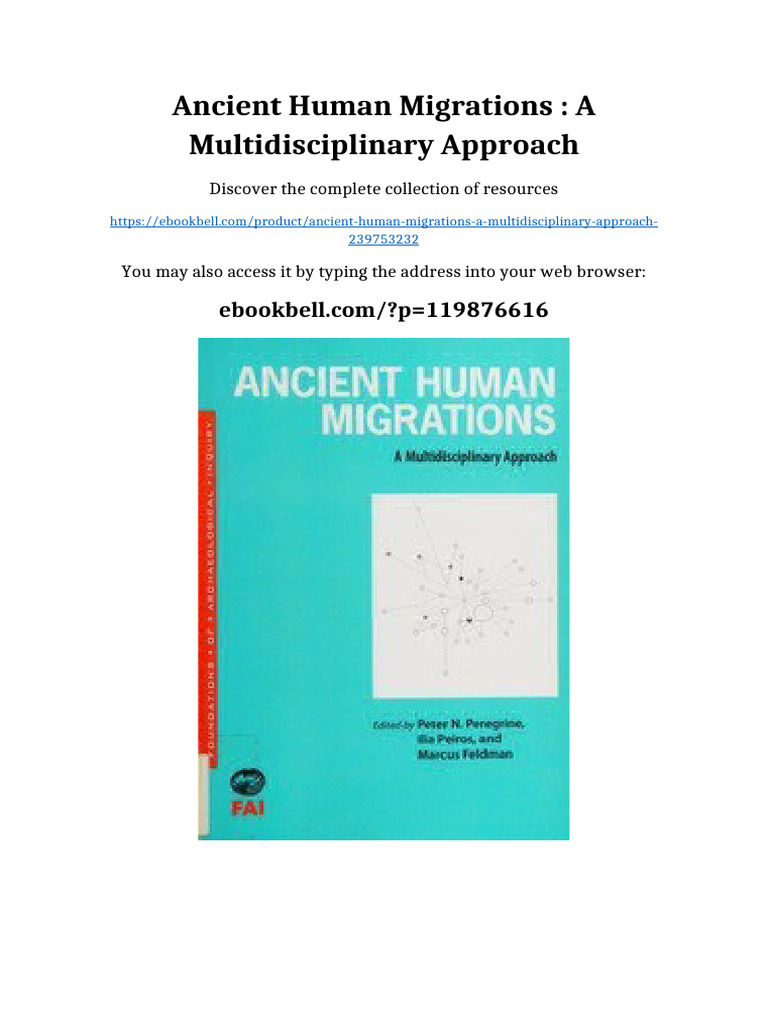 Ancient human migrations : a multidisciplinary approach download full ...