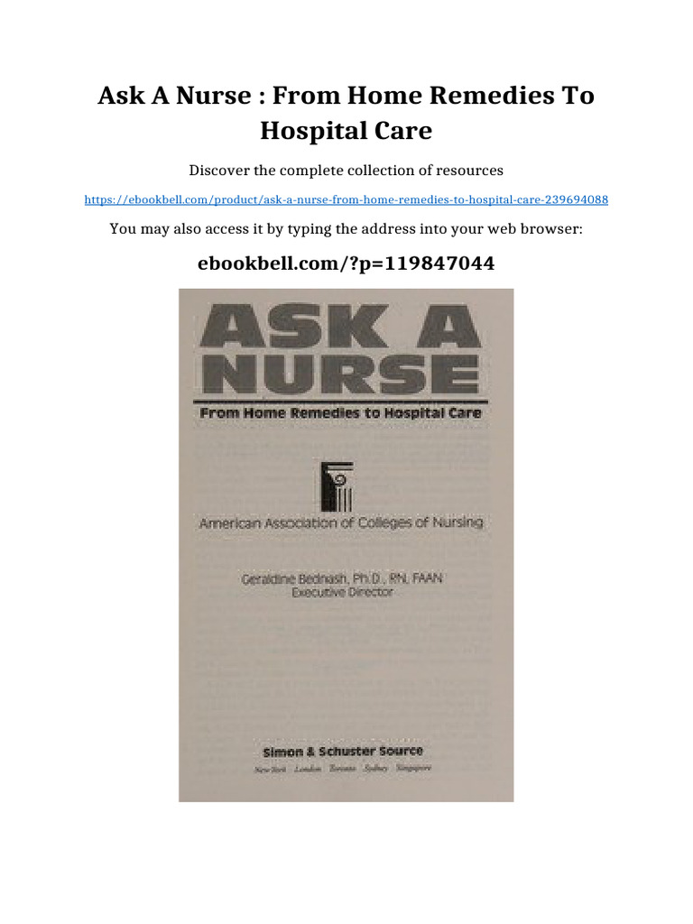 Ask a nurse : from home remedies to hospital care available full ...