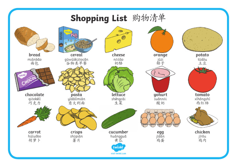 Ma T T 17131 Shopping List Word Mat English Mandarin Chinese Pinyin Ver ...