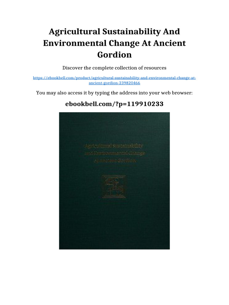 Agricultural sustainability and environmental change at ancient Gordion ...