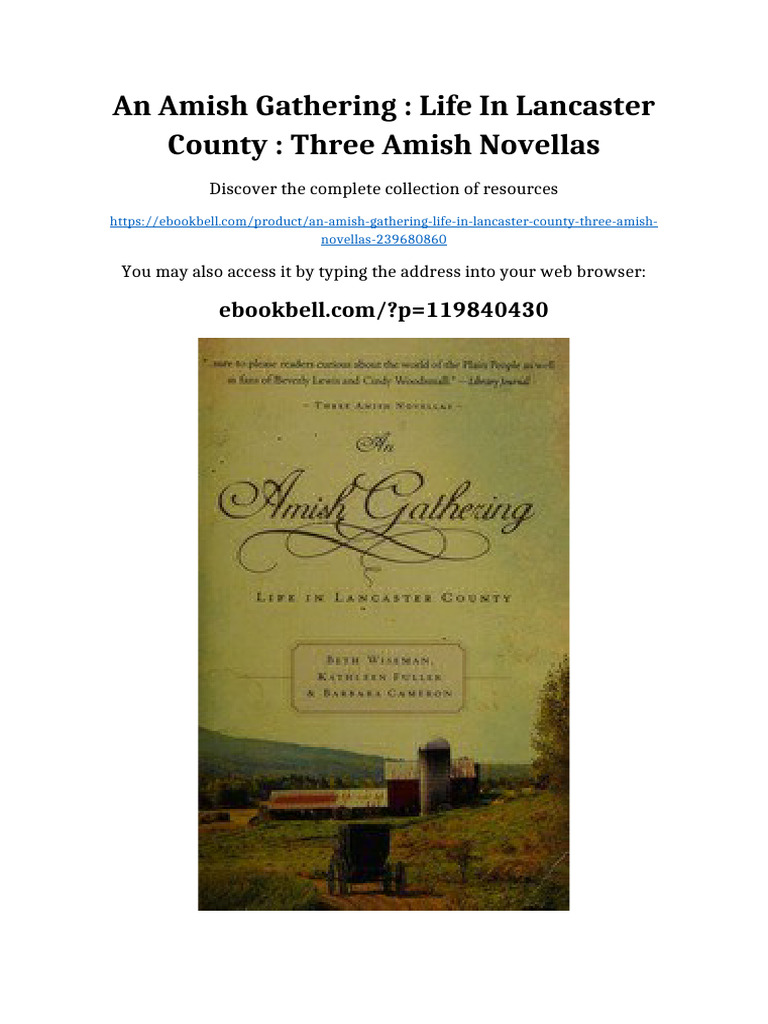 An Amish gathering : life in Lancaster County : three Amish novellas ...