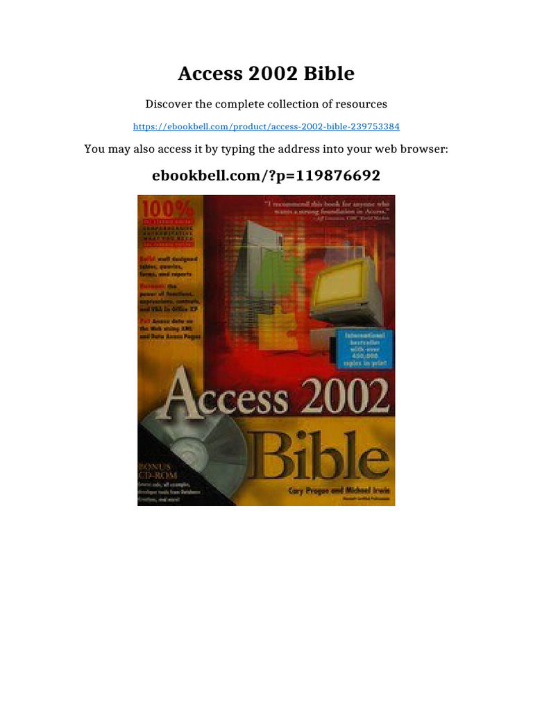 Access 2002 Bible Full Digital Chapters | PDF | Mill (Grinding) | Copper