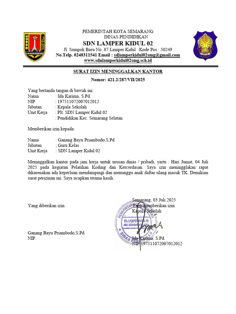 Surat Izin Ganang | PDF