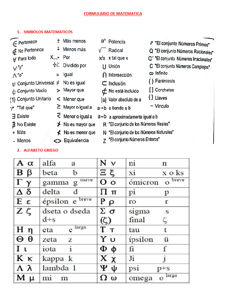 5c Formulas de Matematica | PDF