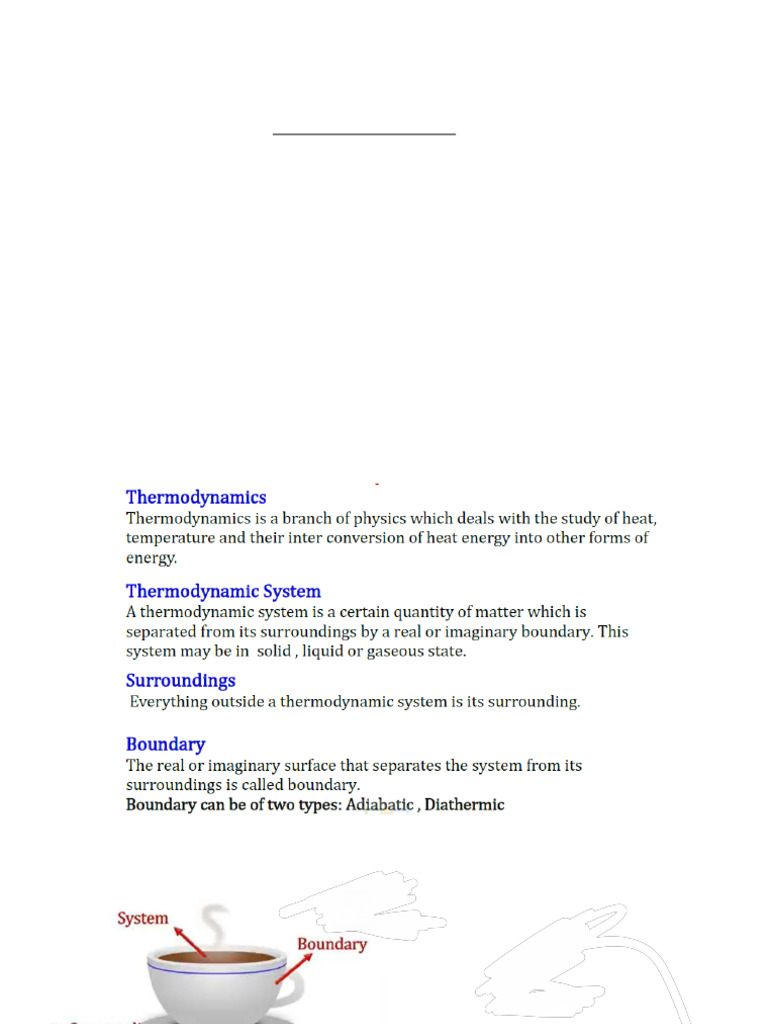 Chapter 12 Thermodynamics Notes | PDF | Heat | Second Law Of Thermodynamics